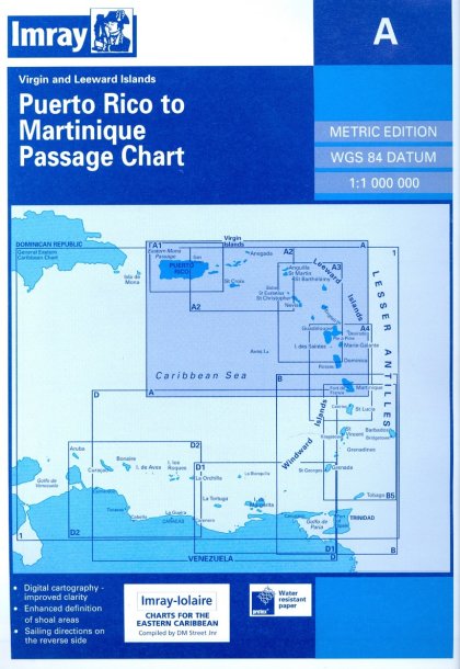 IMRAY NAUTICAL CHART A - PUERTO RICO TO MARTINIQUE PASSAGE CHART, IMRAY ...