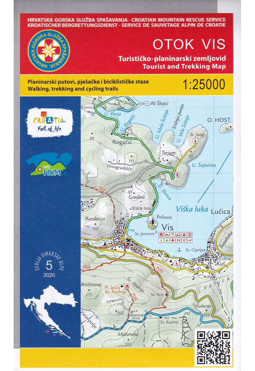 OTOK VIS: turističko-planinarski zemljovid = Tourist and Trekking Map