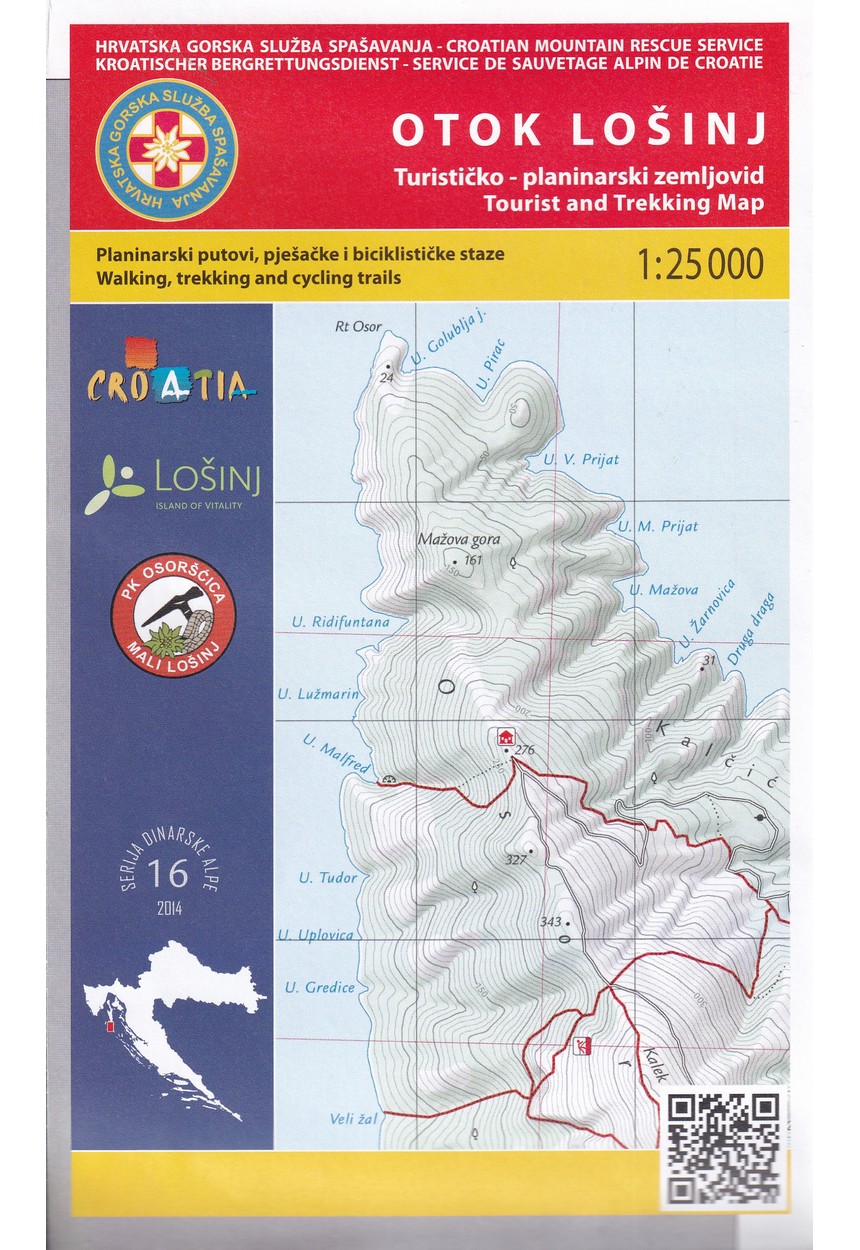 OTOK LOŠINJ: turističko-planinarski zemljovid = Tourist and Trekking Map