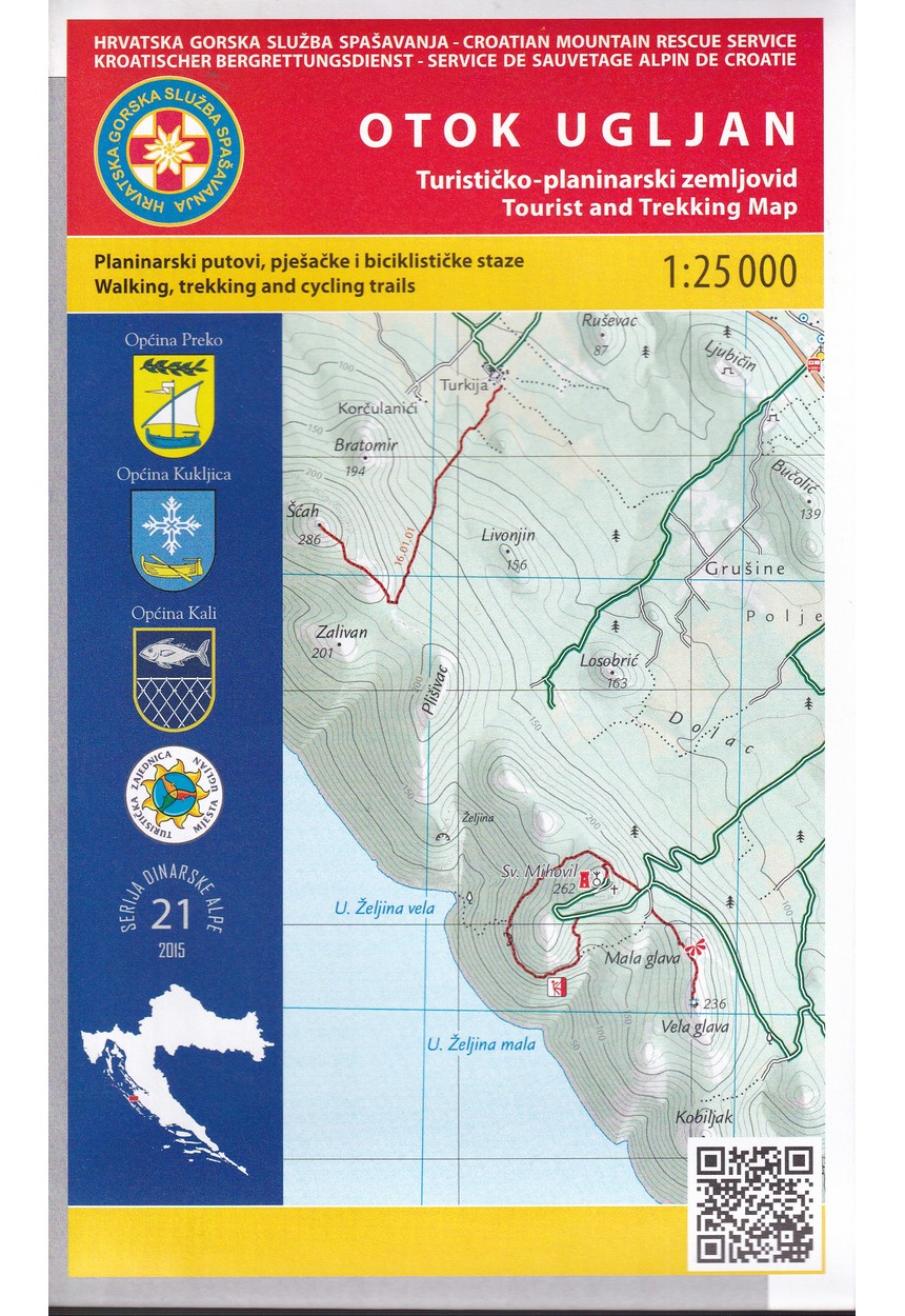 OTOK UGLJAN: turističko-planinarski zemljovid = Tourist and Trekking Map
