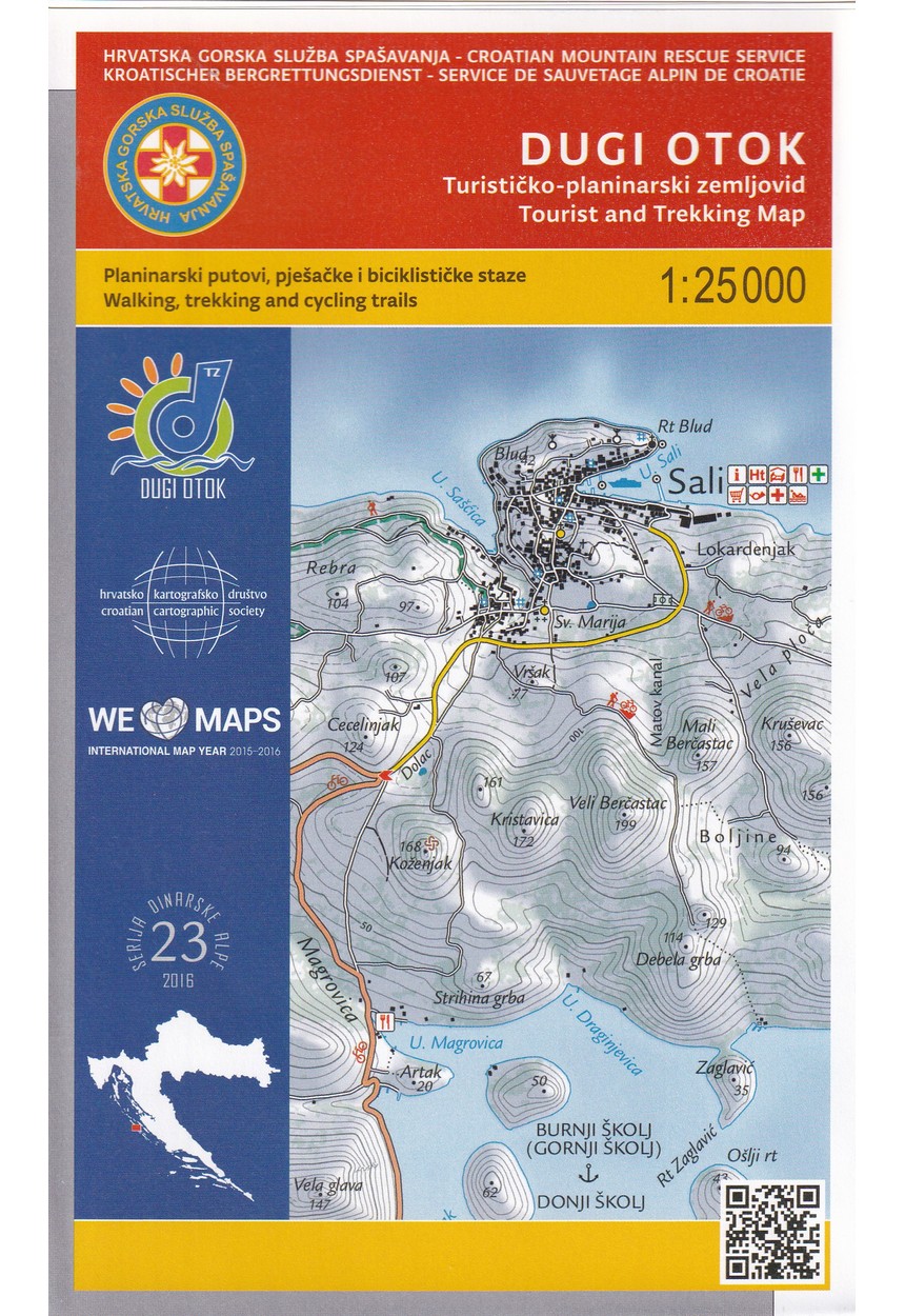 DUGI OTOK: turističko-planinarski zemljovid = Tourist and Trekking Map