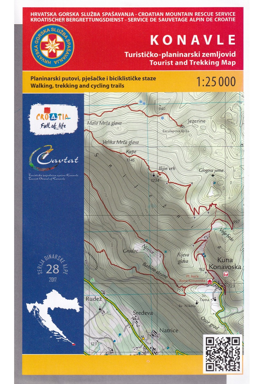 KONAVLE: turističko-planinarski zemljovid = Tourist and Trekking Map ...