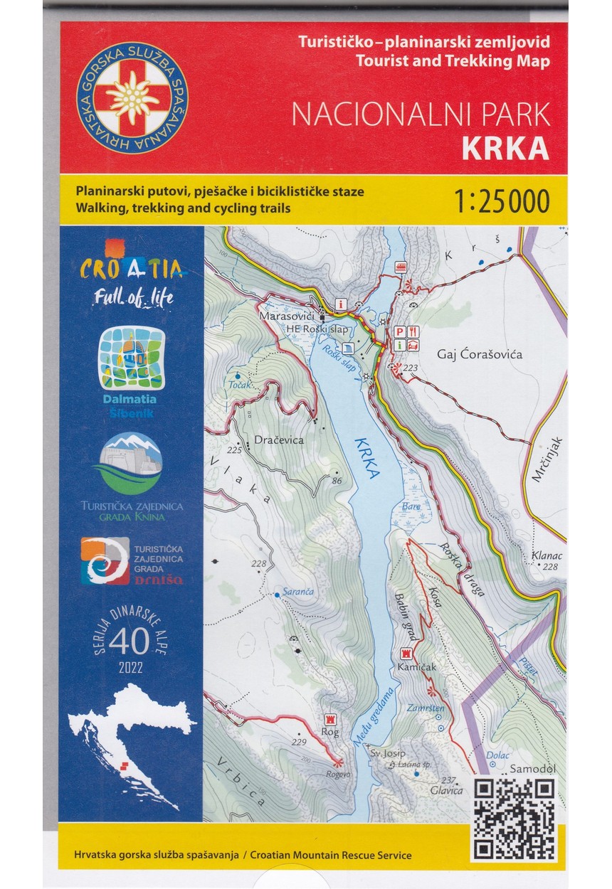 NACIONALNI PARK KRKA: turističko-planinarski zemljovid = Tourist and Trekking Map