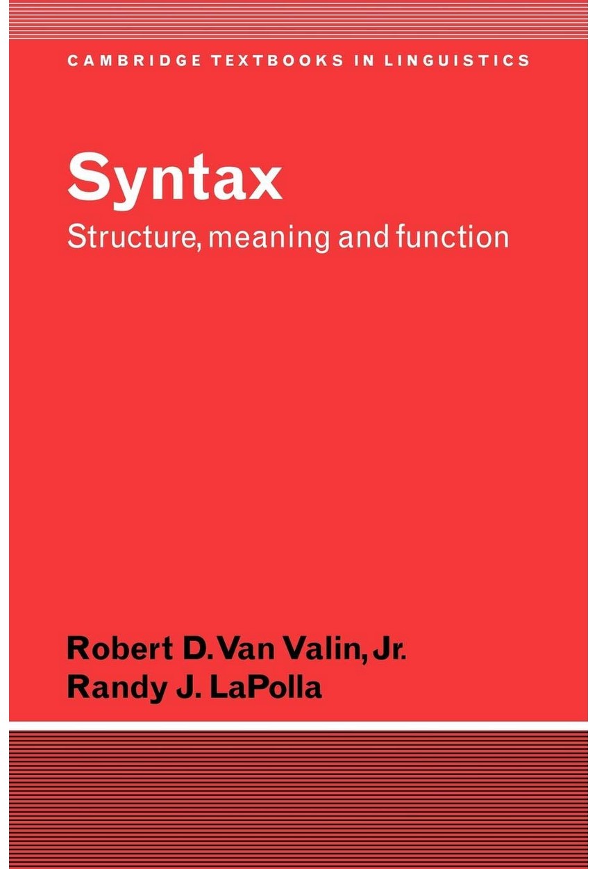 SYNTAX: Structure, Meaning, and Function, Van Valin Robert D., Lapolla ...