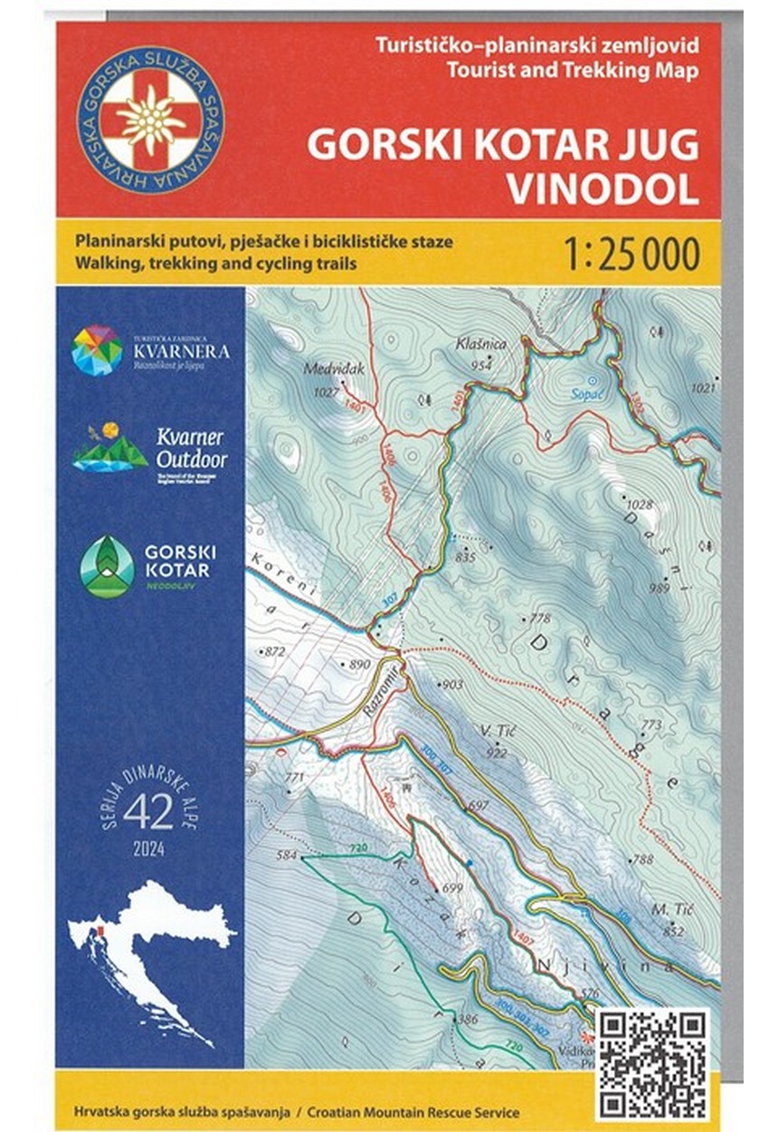GORSKI KOTAR JUG - VINODOL: turističko-planinarski zemljovid = Tourist ...
