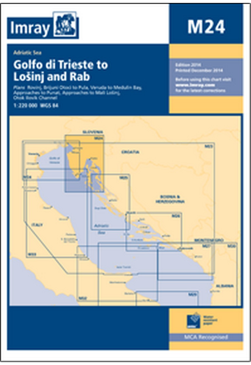 IMRAY NAUTICAL CHART M24 - GOLFO DI TRIESTE TO LOŠINJ & RAB