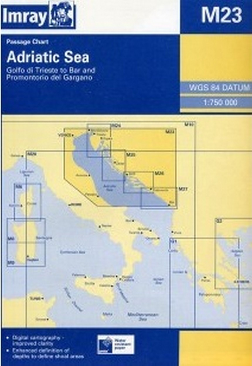 IMRAY NAUTICAL CHART M23 - ADRIATIC SEA PASSAGE CHART